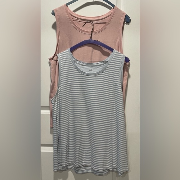 J. Jill | Tops | Pair Of J Jill Pima Backpleat Tank Tops Large Striped ...